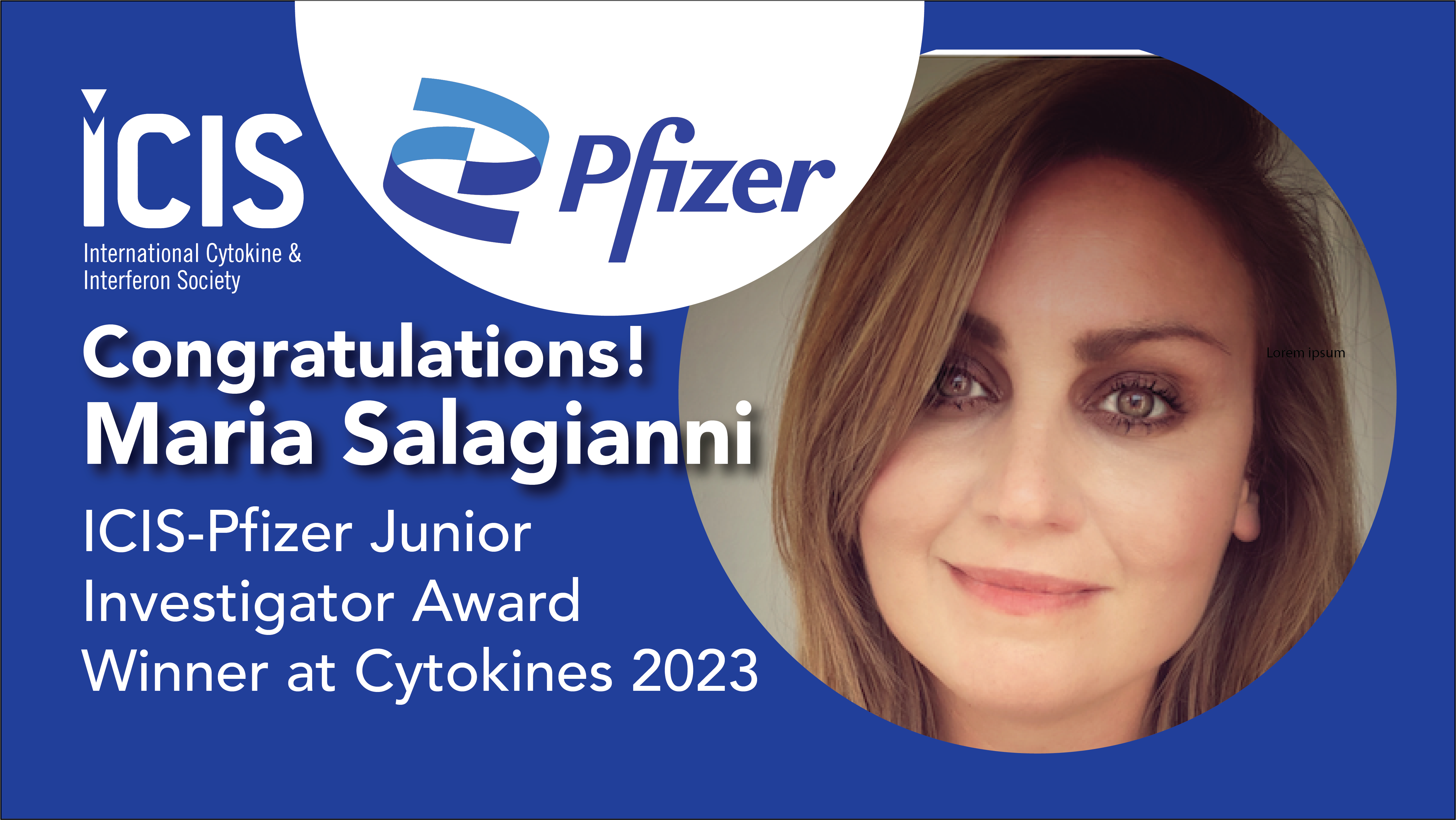 Congratulations Maria Salagianni, ICIS-Pfizer Junior Investigator Award ...
